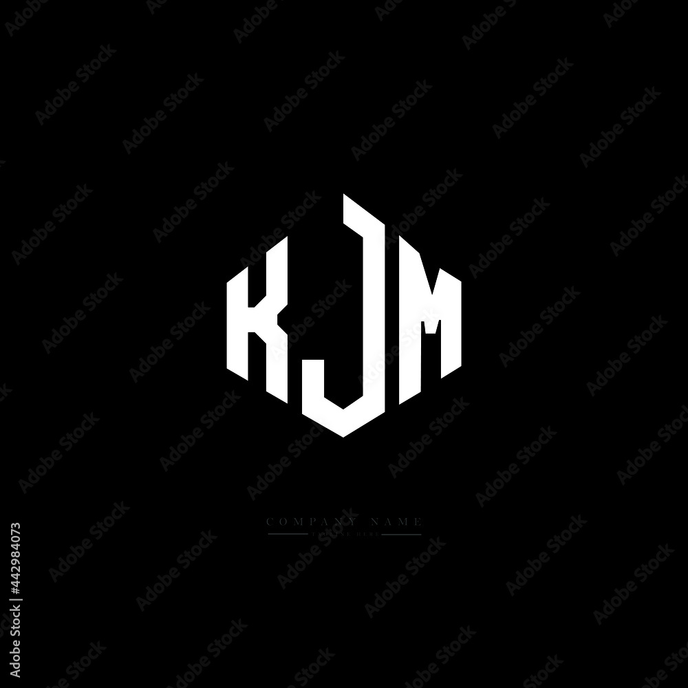 KJM letter logo design with polygon shape. KJM polygon logo monogram ...