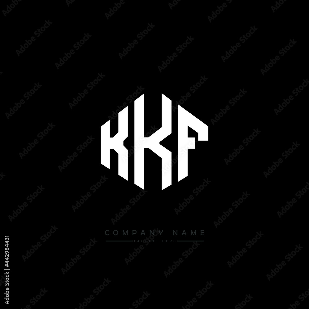 KKF letter logo design with polygon shape. KKF polygon logo monogram ...