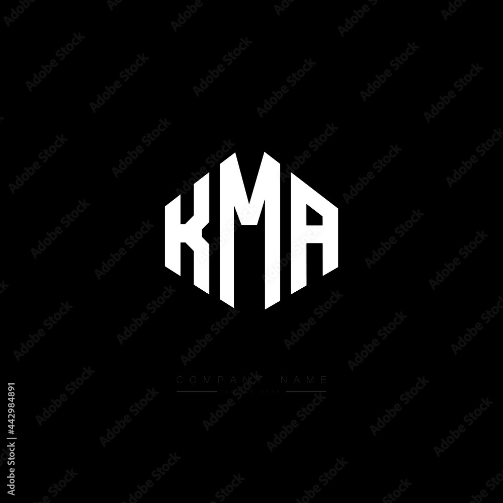 KMA letter logo design with polygon shape. KMA polygon logo monogram ...