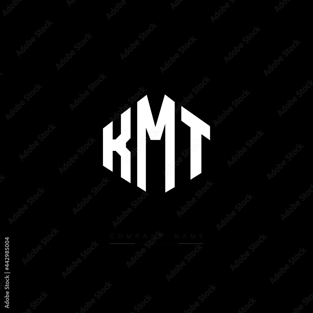 KMT letter logo design with polygon shape. KMT polygon logo monogram ...