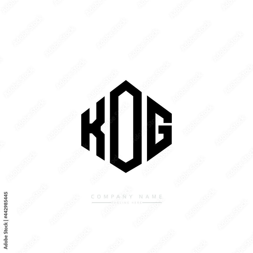 KOG letter logo design with polygon shape. KOG polygon logo monogram ...