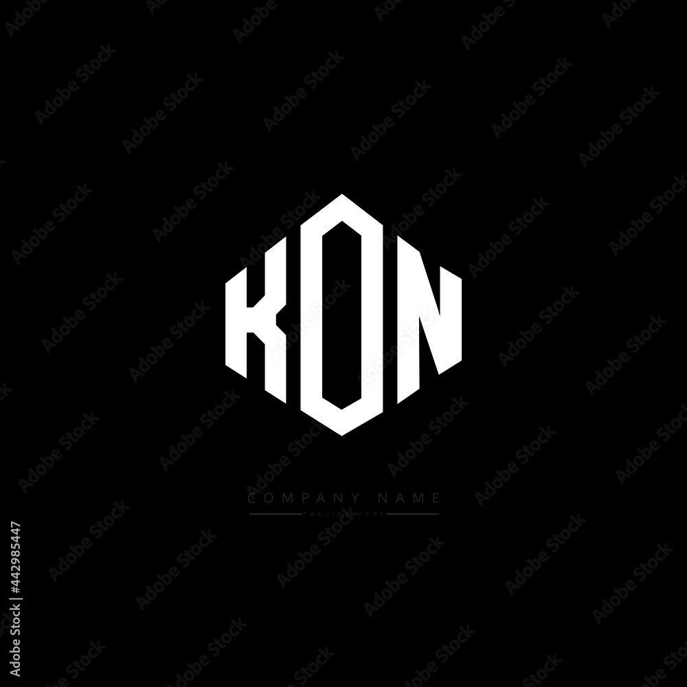 KON letter logo design with polygon shape. KON polygon logo monogram ...