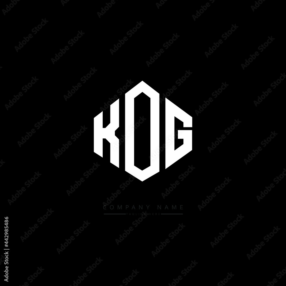 KOG letter logo design with polygon shape. KOG polygon logo monogram ...