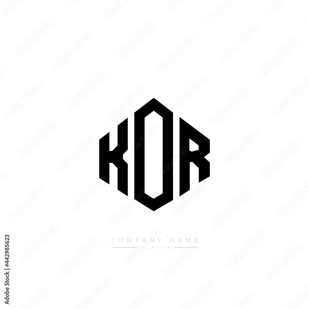 KOR letter logo design with polygon shape. KOR polygon logo monogram ...