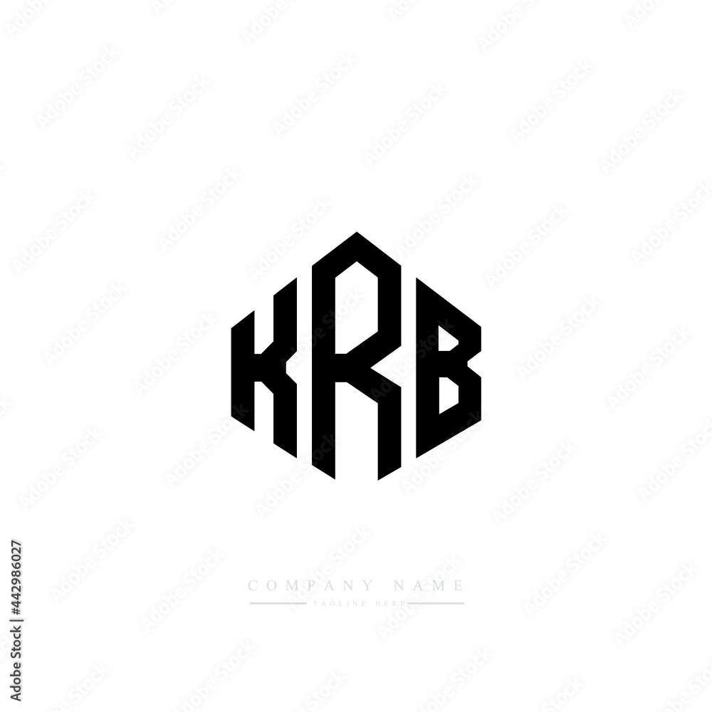 KRB letter logo design with polygon shape. KRB polygon logo monogram ...