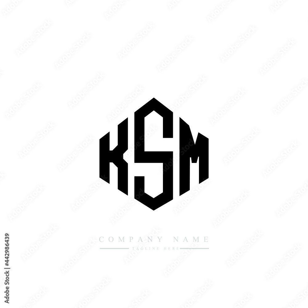 KSM letter logo design with polygon shape. KSM polygon logo monogram ...