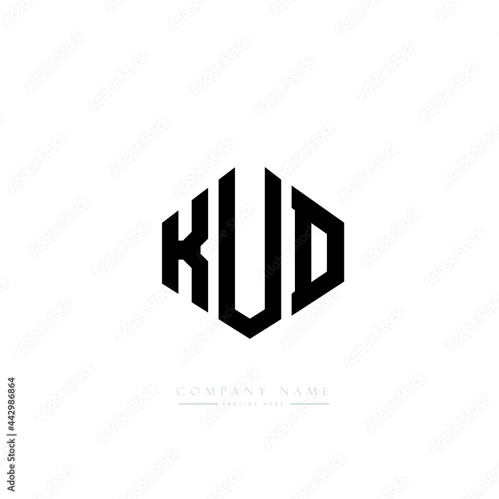KUD letter logo design with polygon shape. KUD polygon logo monogram ...