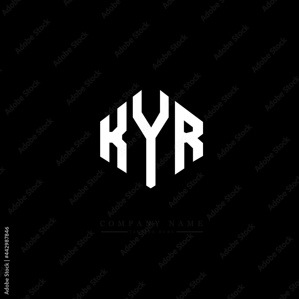 KYR letter logo design with polygon shape. KYR polygon logo monogram ...
