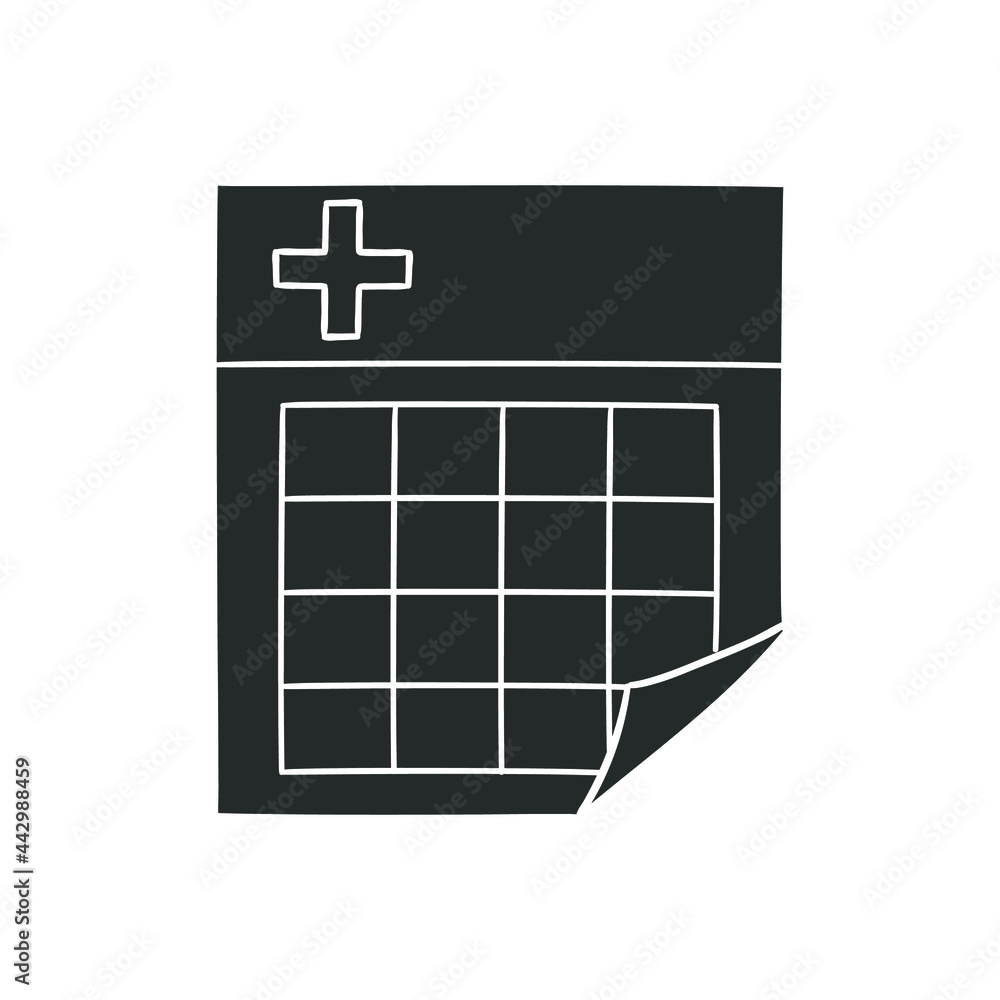 Spreadsheet Calculation Icon Silhouette Illustration. Mathematics ...