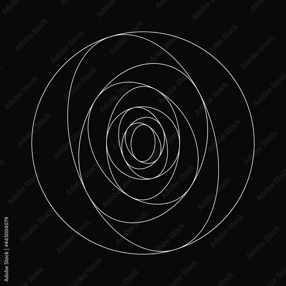 White abstract lines in circle form. Vector illustration. Trendy design ...