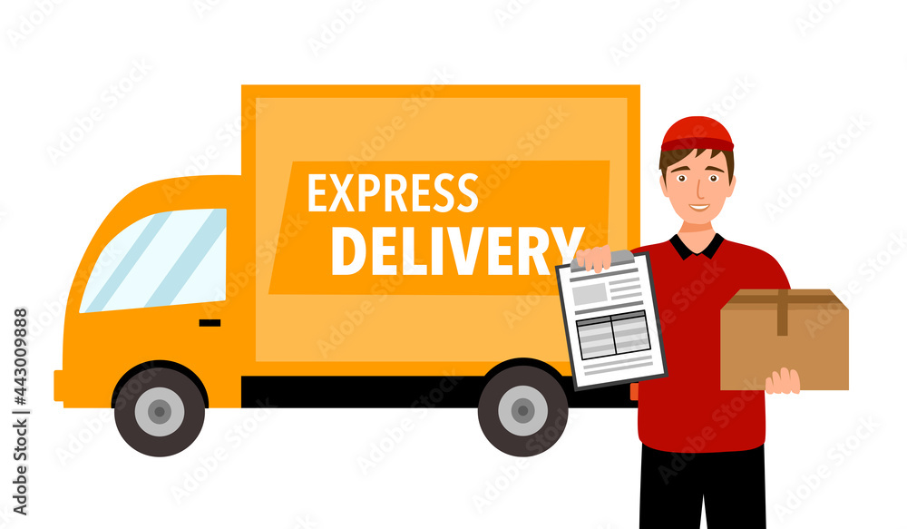 Express delivery service concept vector illustration. Logistic process ...