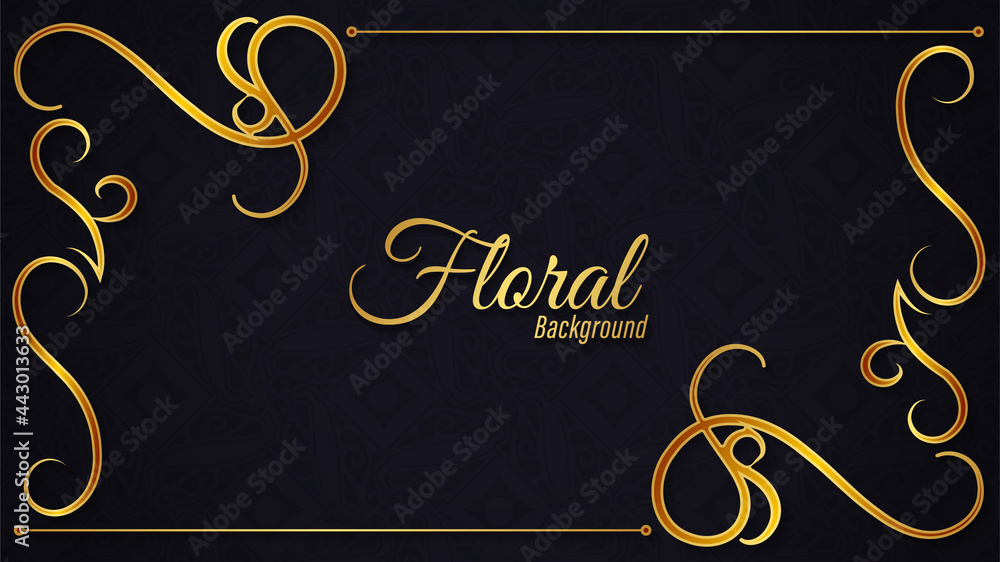 Floral background golden banner design Stock Vector | Adobe Stock