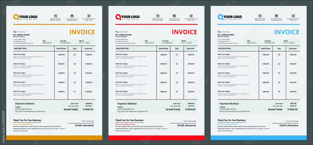 Business invoice form template. Bill form business invoice accounting ...