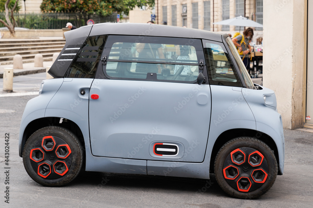 Citroen Ami ev electric car tiny cube on wheels vehicle parked in ...