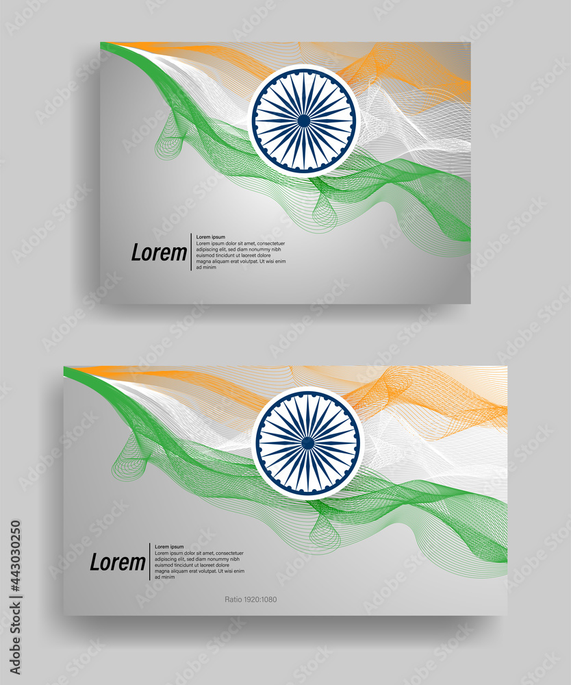 Modern line wave vector background of india flag colors with ratio 1920 ...