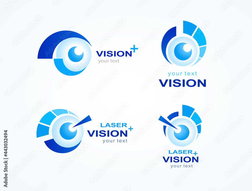 Poster Set logo eye silhouette vision view optics – Wall Art | UkPosters