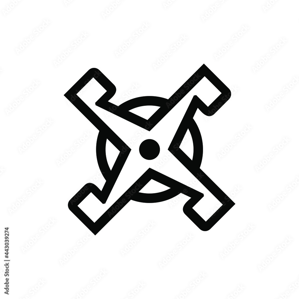 Initial letter R, R4, or 4R logo template with geometric circle star ...