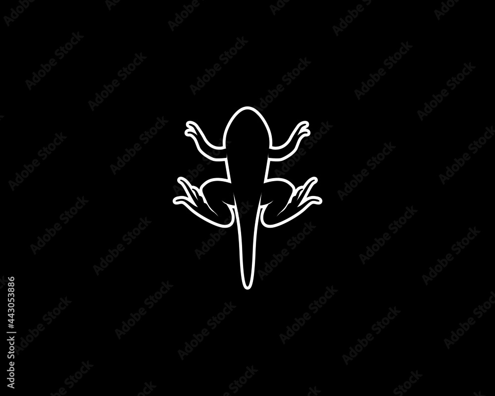 Tadpole Silhouette. Isolated Vector Animal Template for Logo Company ...