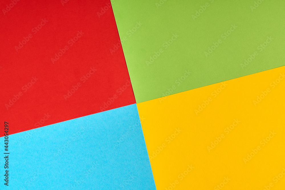 Red, green, blue, yellow paper colours. Corporation logo concept. Stock ...