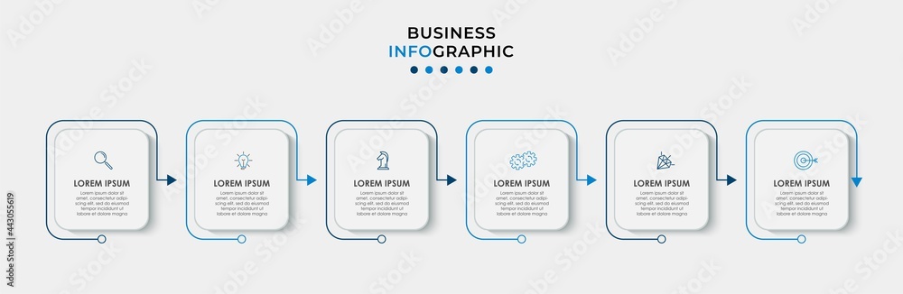 Vector Infographic design business template with icons and 6 options or ...