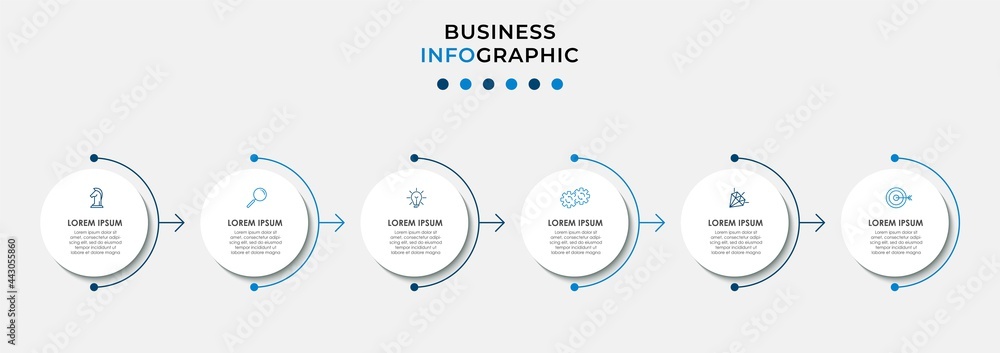 Vector Infographic design business template with icons and 6 options or ...