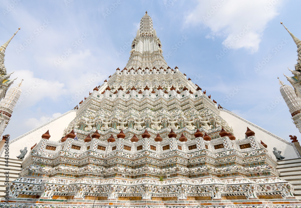 Temple of Dawn or Wat Arun is best known for its massive prang, a tower ...