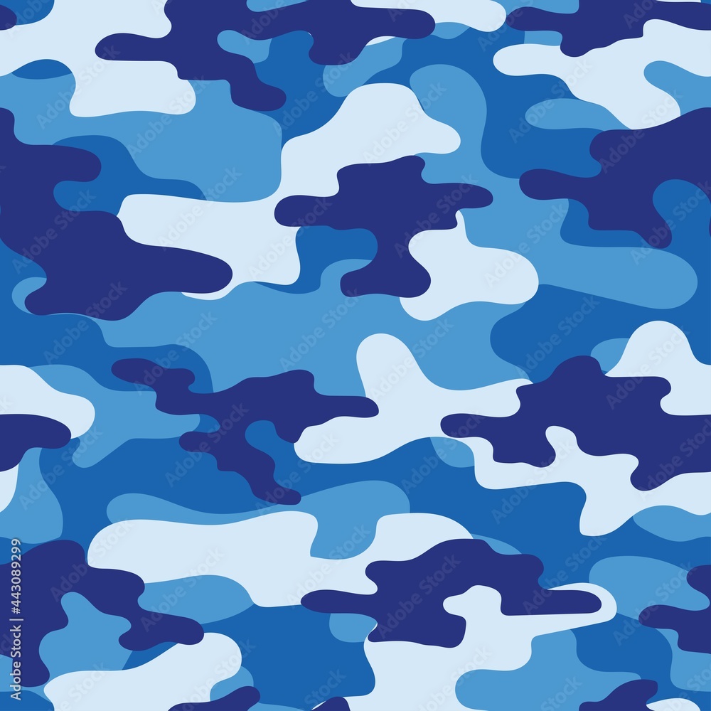 Blue Camouflage Fabric