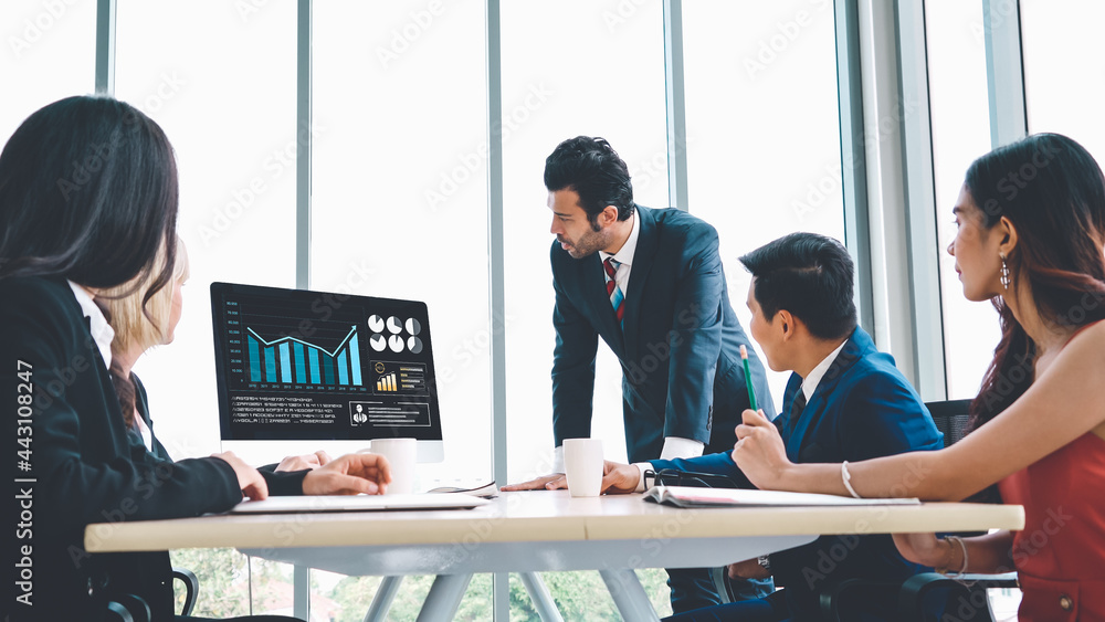 Business visual data analyzing technology by creative computer software ...