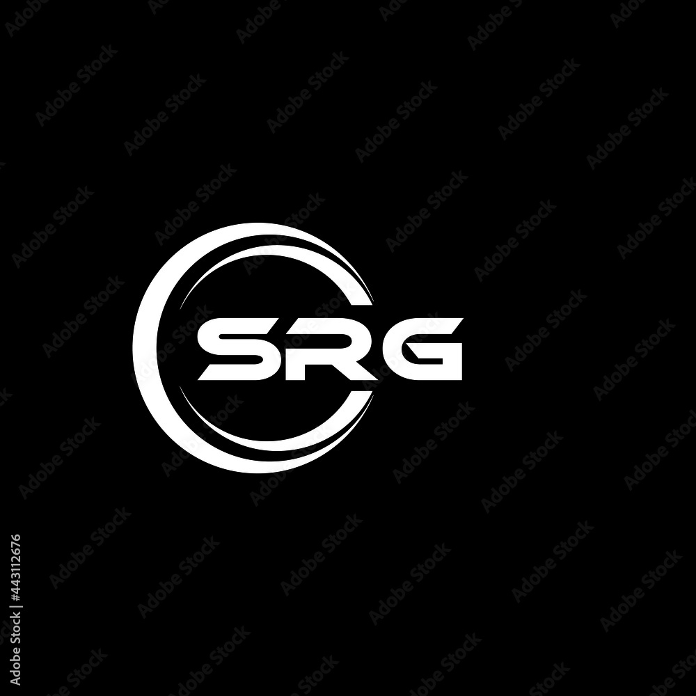 SRG letter logo design with black background in illustrator, vector ...