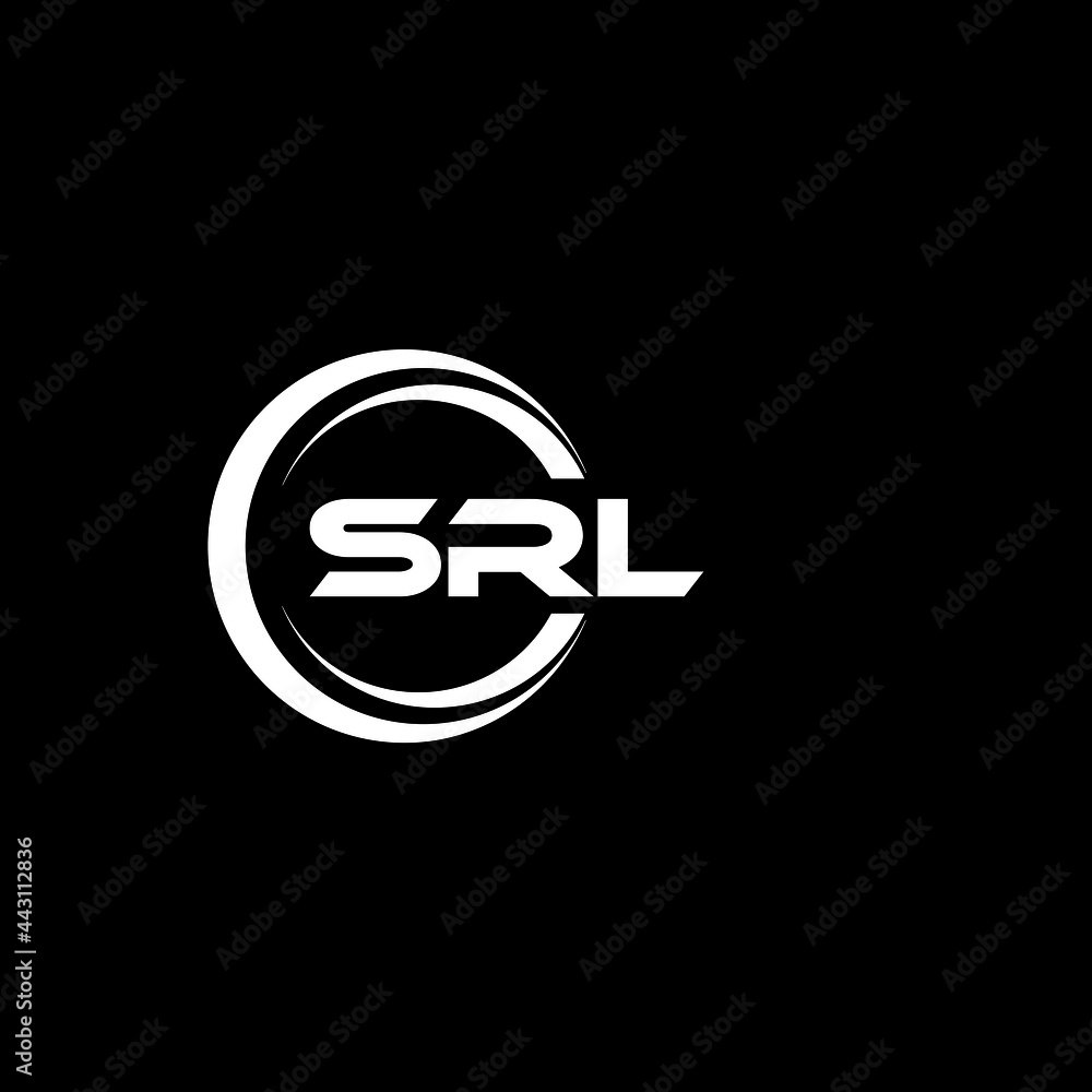 SRL letter logo design with black background in illustrator, vector ...