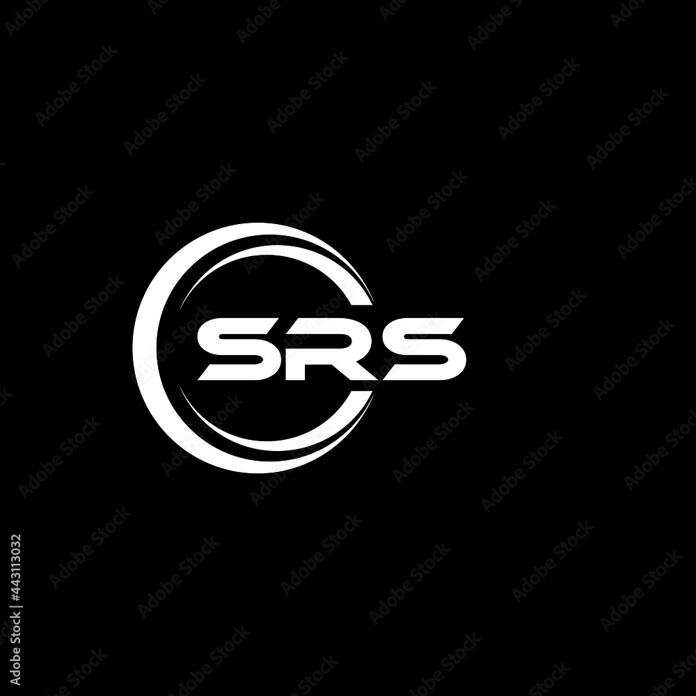 Vecteur Stock SRS letter logo design with black background in ...