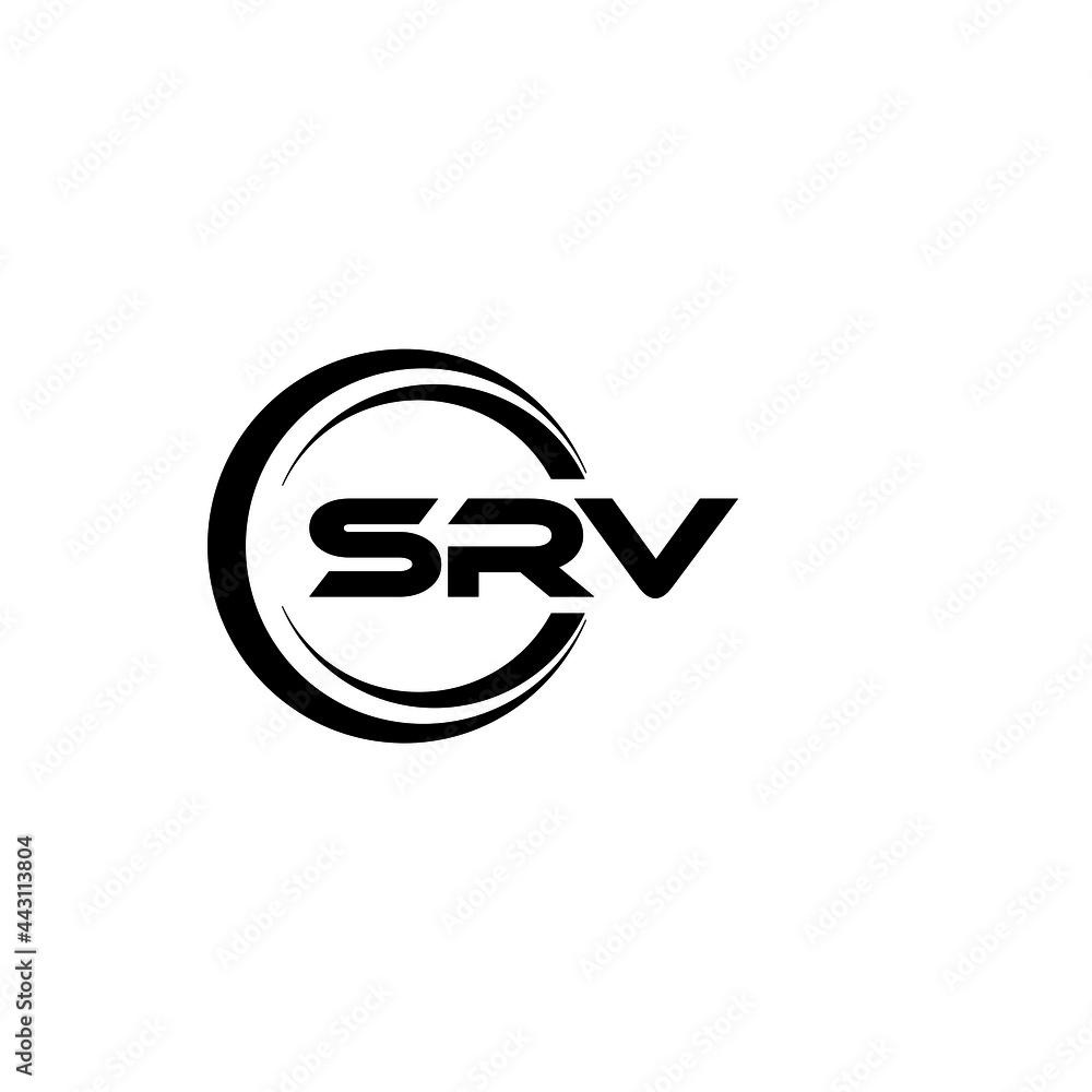 SRV letter logo design with white background in illustrator, vector ...