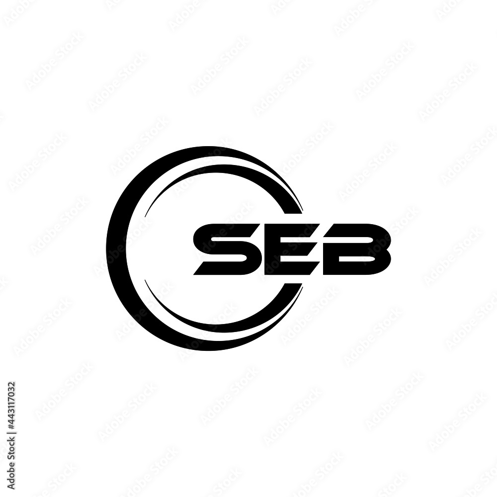 Vecteur Stock SEB letter logo design with white background in ...