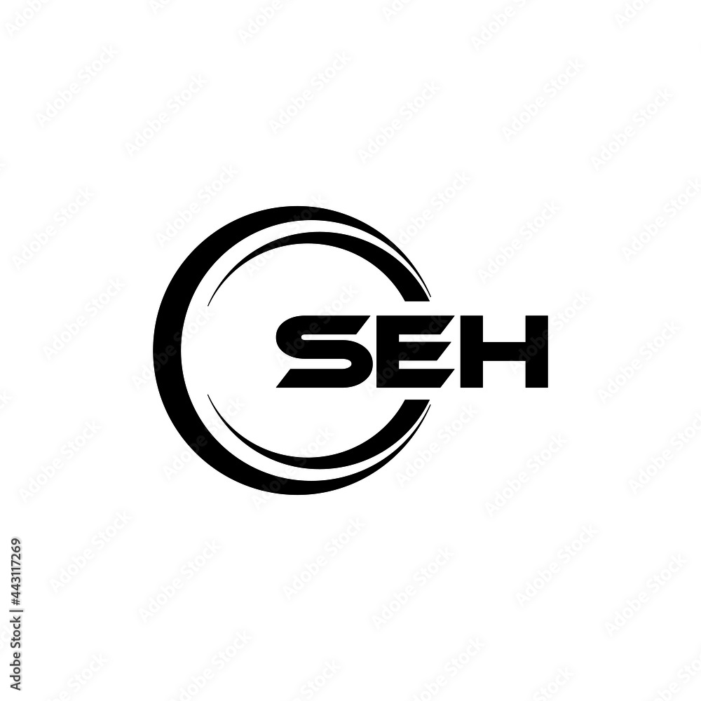 SEH letter logo design with white background in illustrator, vector ...