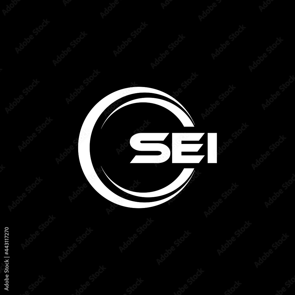 SEI letter logo design with black background in illustrator, vector ...