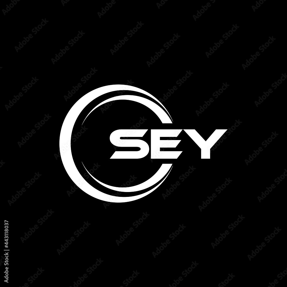 SEY letter logo design with black background in illustrator, vector ...