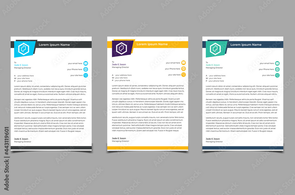 Corporate Business Letterhead for Brand Identity, Creative Modern ...