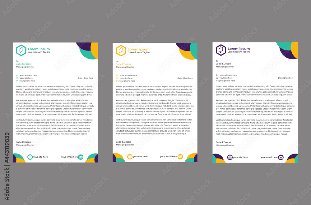 Beautiful Colorful Letterhead for Brand Identity, Creative Modern ...