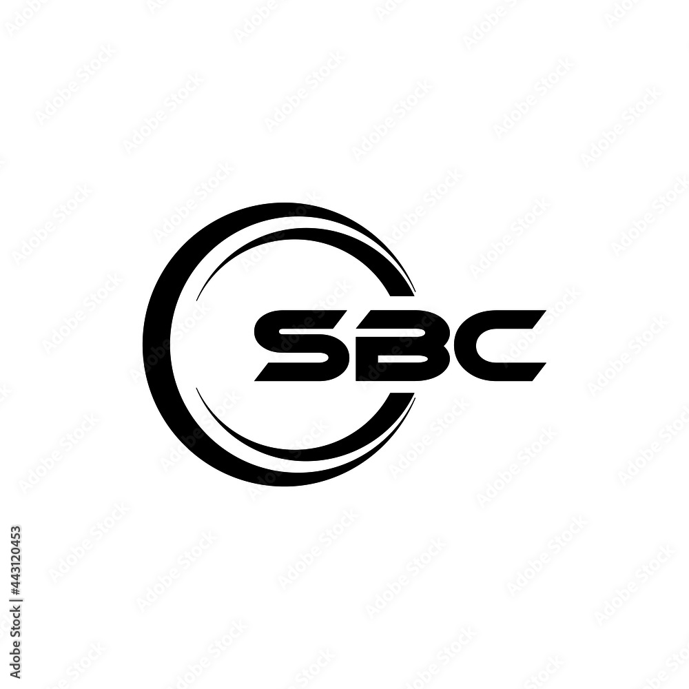 SBC letter logo design with white background in illustrator, vector ...