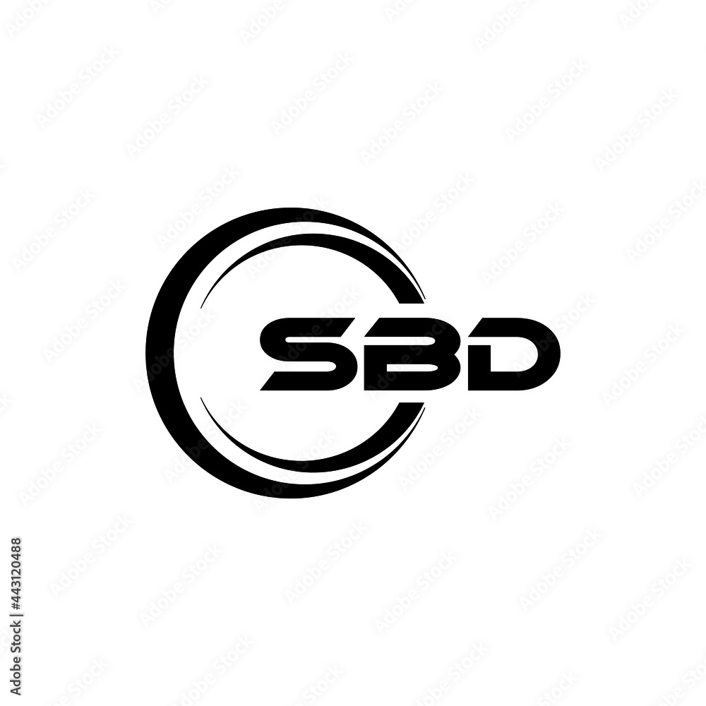 SBD letter logo design with white background in illustrator, vector ...