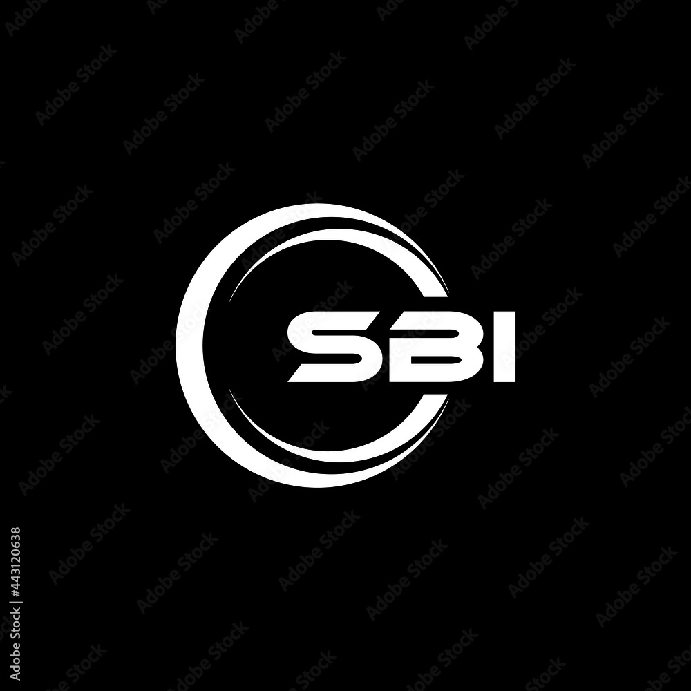 SBI letter logo design with black background in illustrator, vector ...