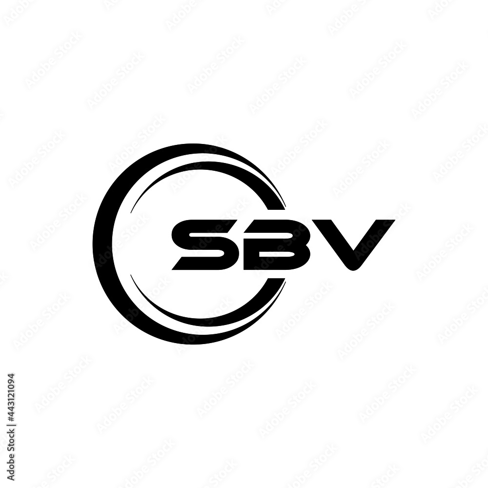 SBV letter logo design with white background in illustrator, vector ...