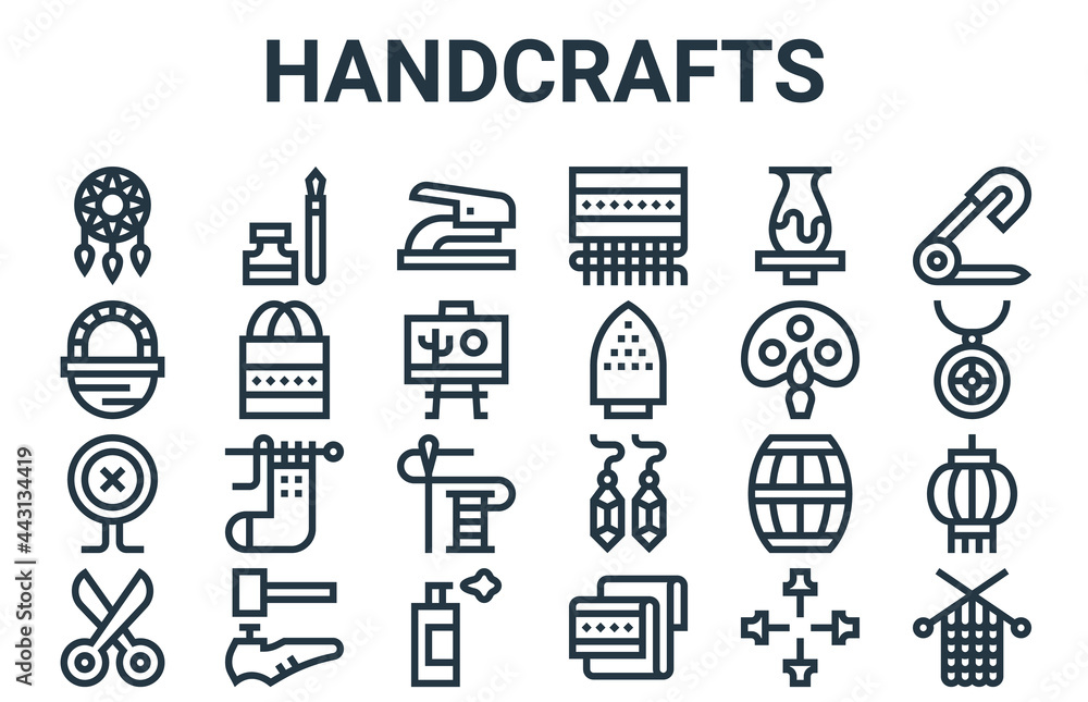 linear pack of handcrafts line icons. simple web vector icons set such ...