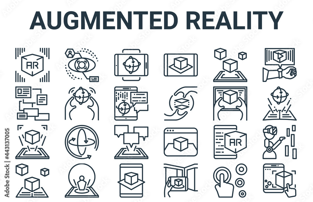 linear pack of augmented reality line icons. linear vector icons set ...