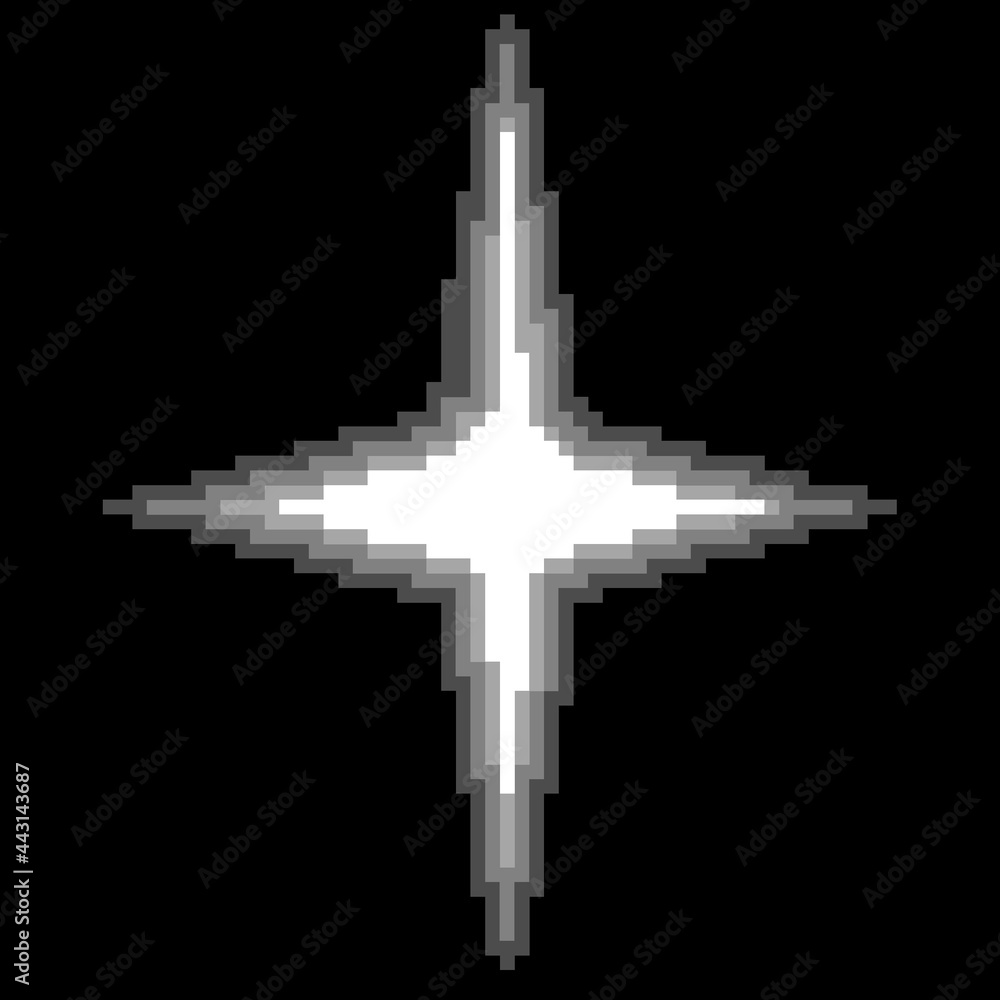 Silver star concept pixel art icon Stock Illustration | Adobe Stock