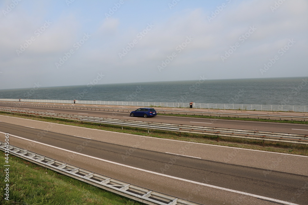 Afsluitdijk and Rijksweg A7, Netherlands Stock Photo | Adobe Stock