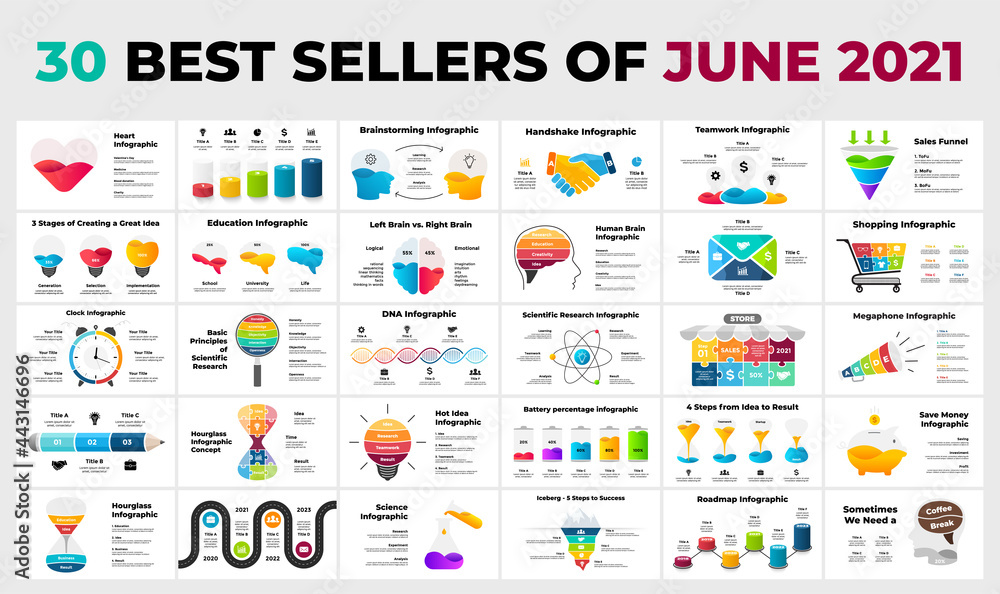 30 best sellers of June 2021. Infographic presentation templates ...