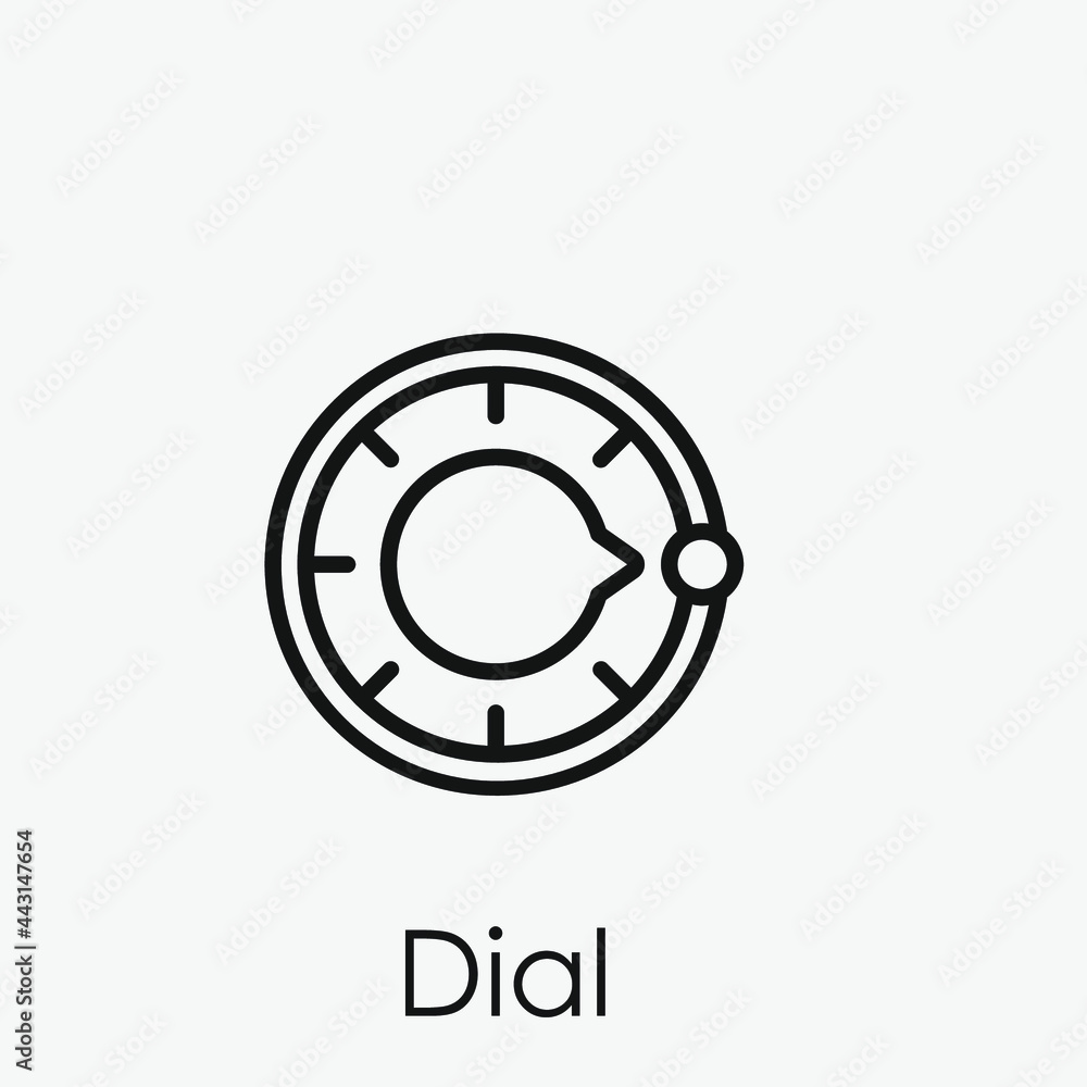 Dial vector icon. Editable stroke. Symbol in Line Art Style for Design ...