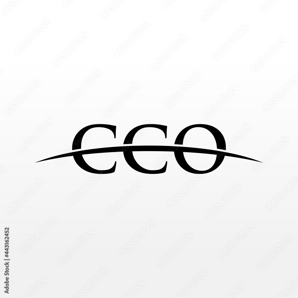 CCO initial overlapping movement swoosh horizon, logo design ...
