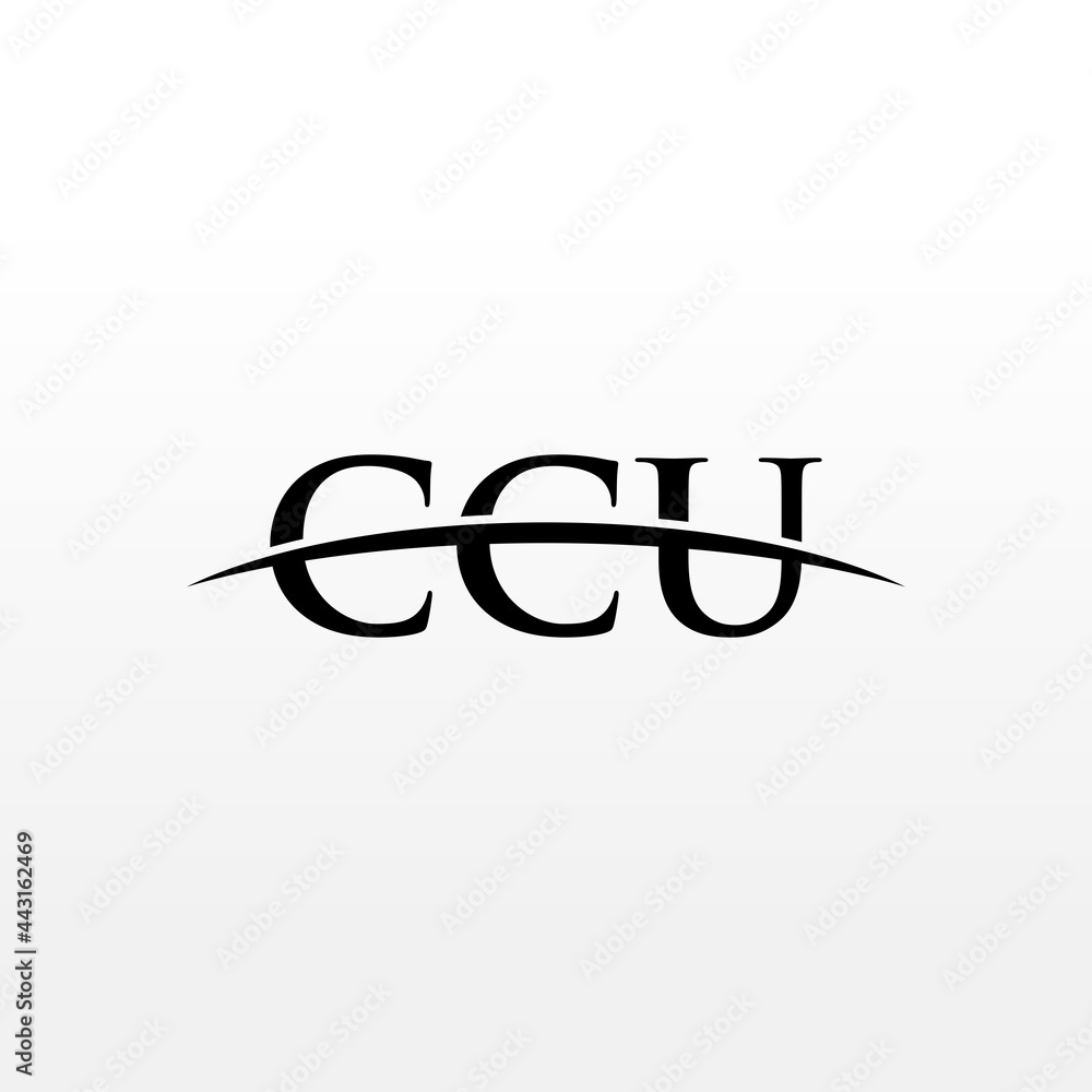 CCU initial overlapping movement swoosh horizon, logo design ...
